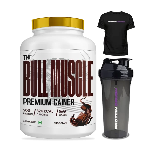 Bull Muscle Premium Gainer 3Kg Combo - Protein Crush