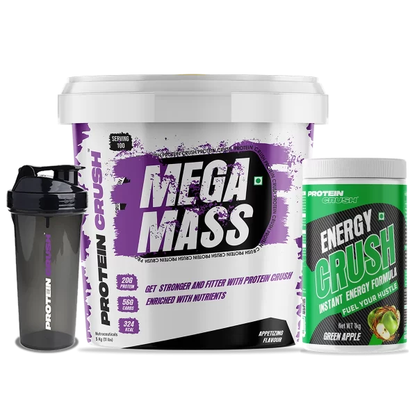 Mega Mass 5Kg + Energy Crush 1Kg + Shaker - Protein Crush